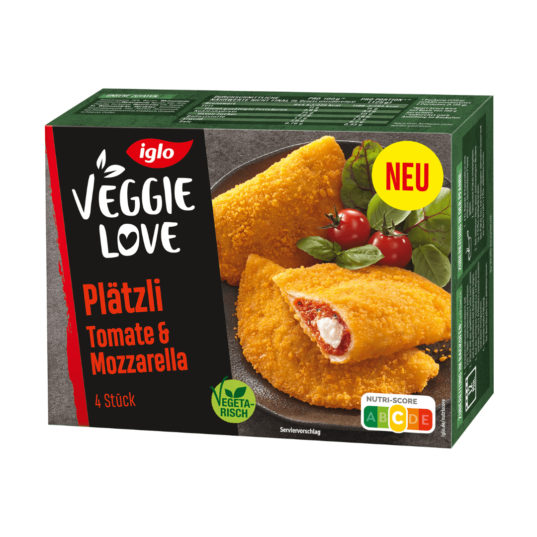 iglo VEGGIE LOVE Plätzli Tomate & Mozzarella – Foodnewsgermany.de